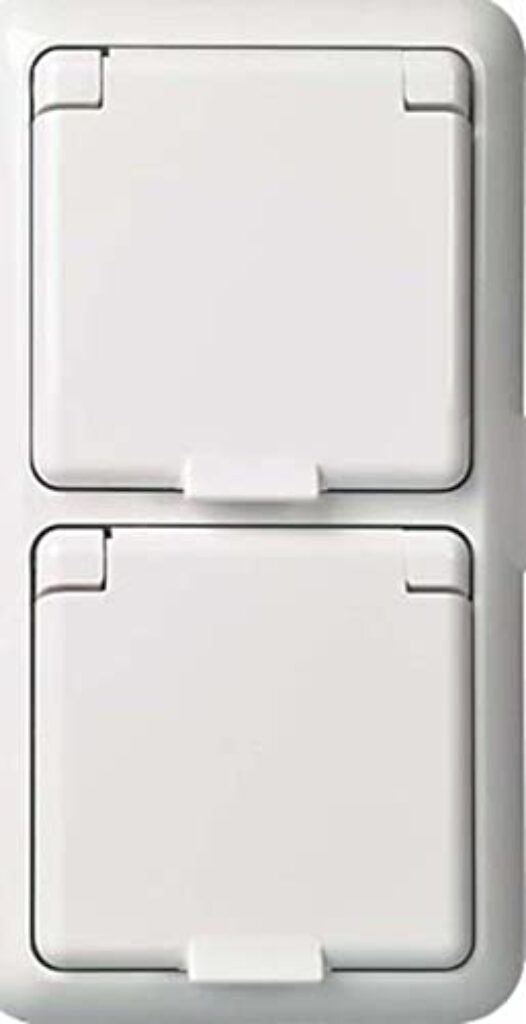 Steckdose 2-fach komplett 16A FASHION IP44 Steckklemme reinweiß kaufen ...