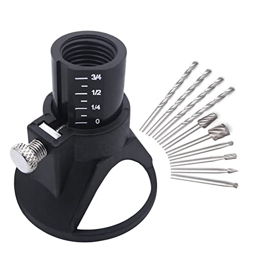 Rotary Multi Tool Cutting Guide Attachment Kit HSS Router Drill Bit ...